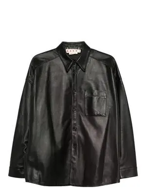 Marni Leather Shirt - Black