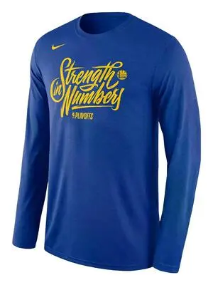 Nike Nba Gsw -playoffs Strength In Numbers T-shirt - Blue