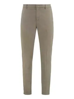 DONDUP Stretch-Cotton Straight-Leg Pants Neutrals