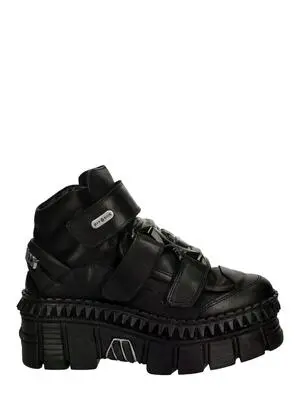 NEW ROCK Strap-detail Platform Sneakers - Black