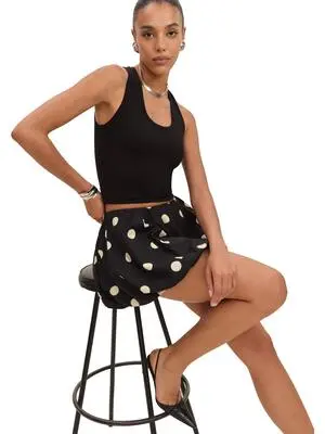 REFORMATION Moxie Mini Skirt Moon Dot