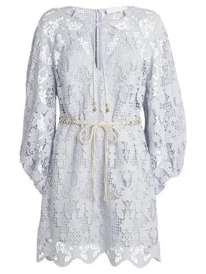 Zimmermann Lace Mini Tunic Dress - Blue