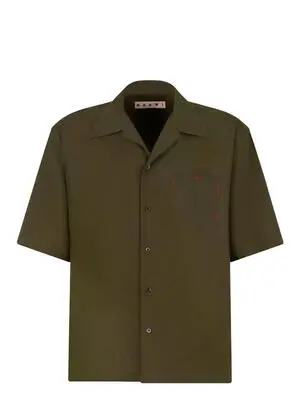 Marni Logo-embroidered Short-sleeve Shirt - Green