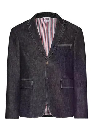 Thom Browne Buttoned Denim Jacket - Black