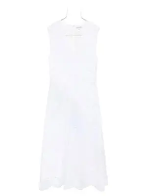 Veronica Beard Aven Eyelet-embroidered Midi Dress - White