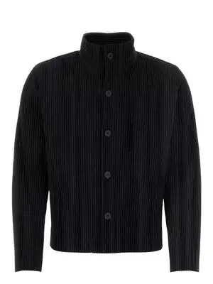 Issey Miyake Pleated Button-up Jacket - Black