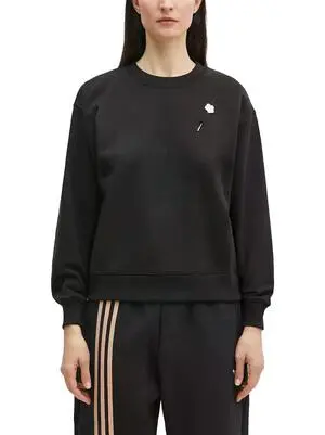 Kenzo Crewneck Sweatshirt With Flower Pin - Black