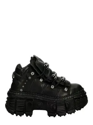 NEW ROCK Lace-up Platform Sneakers - Black