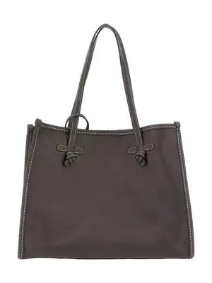 GIANNI CHIARINI Marcella Club Leather Tote Bag With Knotted Detail - Brown