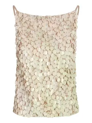 P.a.r.o.s.h Sequin-embellished Top - Neutrals