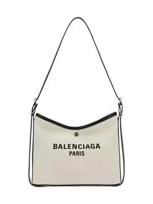 Balenciaga Biarri Logo-plaque Shoulder Bag - Neutrals