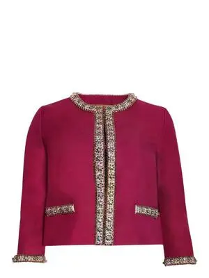 Valentino Garavani Embellished-border Jacket - Red