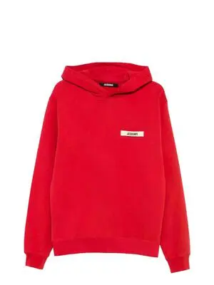 Jacquemus Gros Grain Hooded Sweatshirt - Red