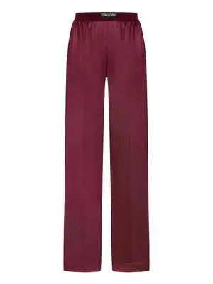 TOM FORD Satin Trousers - Red