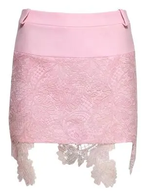 David Koma Lace Mini Skirt - Pink
