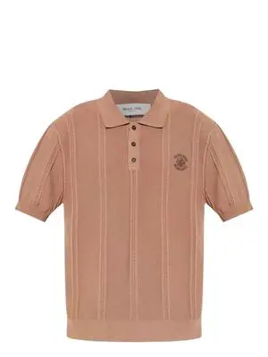 GOLDEN GOOSE Cable-knit Polo Shirt - Neutrals