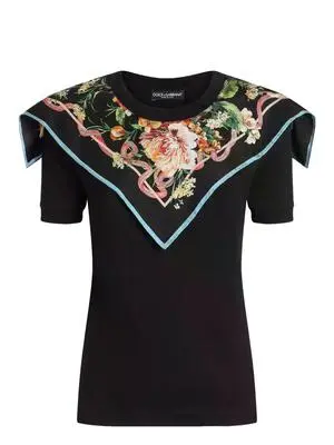 Dolce & Gabbana Cotton-silk T-shirt - Black