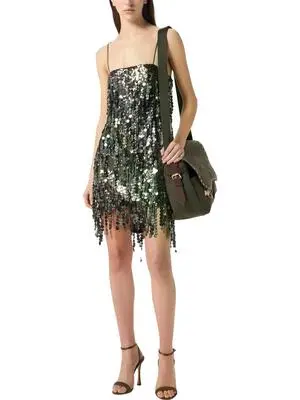 Blumarine Sequin-embellished Mini Dress - Green