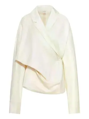 TOTEME Asymmetric Wrap Shirt - White