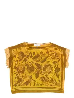 Chloé Boat-neck Jacquard Top - Yellow