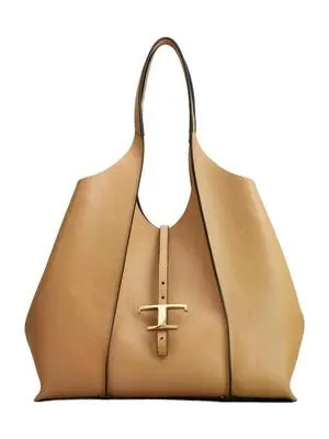 TOD'S T Timeless Medium Tote Bag - Neutrals