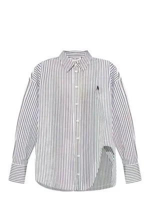 Attico Striped Asymmetrical Shirt - White