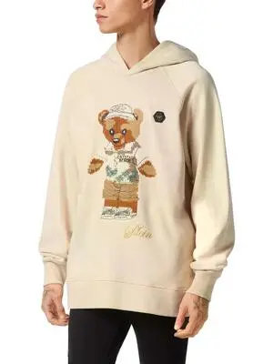 Philipp Plein Teddy Bear-Motif Hoodie Neutrals