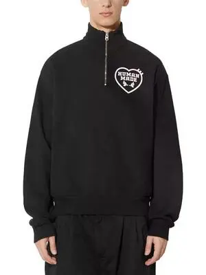 HUMAN MADE Heart Logo Half-zip Sweatshirt - Black