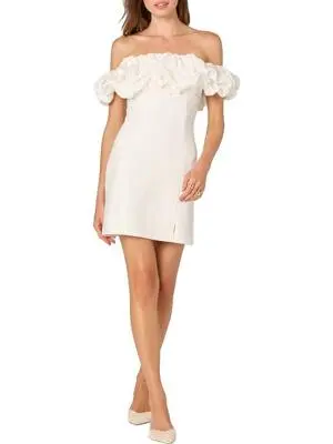 Astr The Label Off-the-shoulder Mini Dress - White