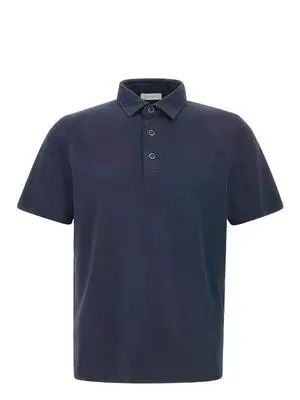 DIKTAT Short-sleeve Button Polo Shirt - Blue