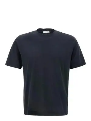 DIKTAT Side-slit Crew-neck T-shirt - Blue