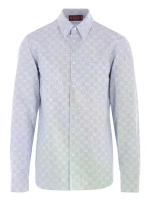 Gucci Gg-jacquard Shirt - Blue
