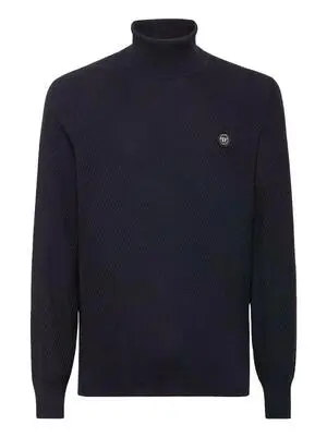 Philipp Plein Logo-patch Turtleneck Sweater - Black