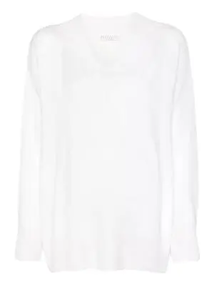 Brunello Cucinelli Sequined V-neck Jumper - Neutrals