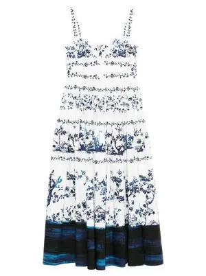 Erdem Floral-print Midi Dress - White