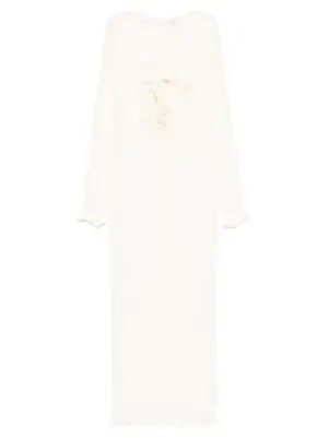 Magda Butrym Floral-appliqué Maxi Dress - White