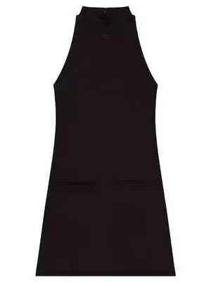 COURREGES High-neck Sleeveless Dress - Black