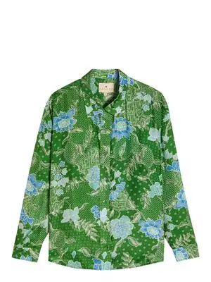 Hannah Artwear Stevie Printed Silk Shirt - Green