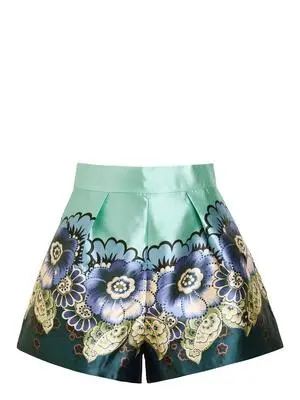 ALEMAIS Madalena Floral Satin Twill Shorts - Multicoloured