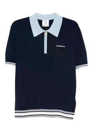 Casablanca Zip-front Polo Shirt - Blue