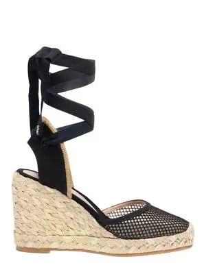 STUART WEITZMAN Lace-up Wedge Sandals - Black