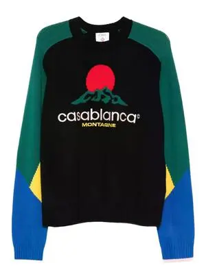Casablanca Logo-embroidered Sweater - Black
