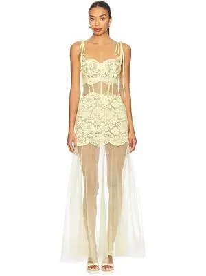 For Love & Lemons Viola Gown - Yellow