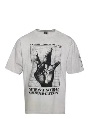 EARTHLING VIP Hand-graphic Westside Connection T-shirt - Grey