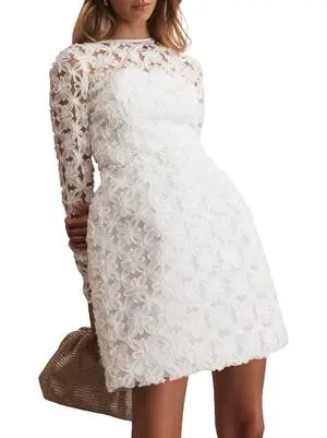 Mint Velvet Lace Hourglass Mini Dress - Ivory