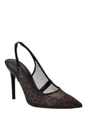 Nine West Feather Pointed Toe Slingback Pumps Dark Brown