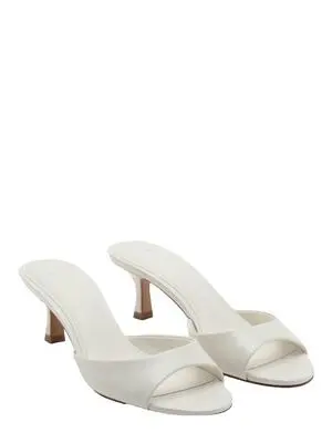 Mango Kitten Heel Slide Sandals - Ecru