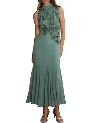 Mint Velvet Embroidered Applique Maxi Dress - Blue