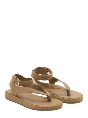 MANGO Ankle-Strap Thong Sandals