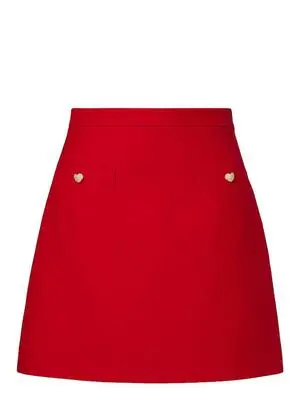 Valentino Garavani Wool And Silk Crepe Couture Miniskirt - Red